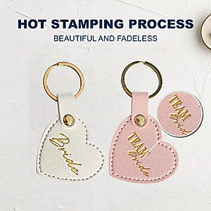 GroomBrideGifts Bridesmaid Gifts Bachelorette Party Favors Decorations For Women 10 Pcs Team Bride Keychains.（Light Pink）