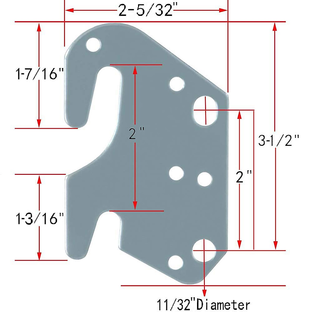 CAFORO Universal Wood Bed Rail Hook Plates for Beds Frame Bracket Headboard Footboard Replacement Wooden Bed Parts or New Bed Constructions - Set of 4