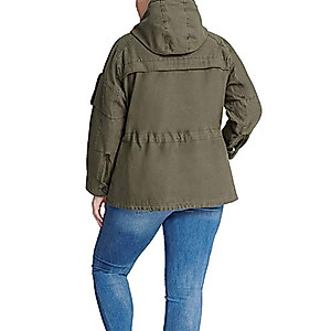 Levi's Women's Cotton Four Pocket Hooded Field Jacket, Army Green, L