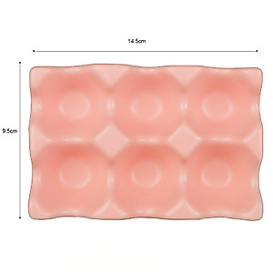 Ceramic Egg Holder 6 Cups Porcelain Egg Tray Set Kitchen Restaurant Fridge Storage Decorative Accessory (pink)