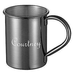Visol Personalized Elise Gun Metal Finish 13 oz Moscow Mule Mug - Free Engraving (Text)