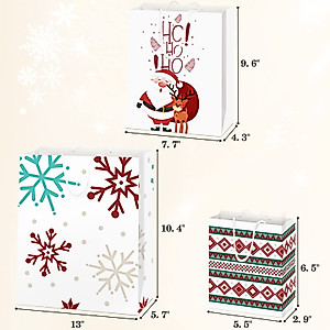 DeckTheHalls 10Pcs White Kraft Paper Bags with Handles Bulk, Gift Bags, Party Favor Gifts Wraps, Craft Shopping Retail Birthday Party Favors Wedding Sacks, Business