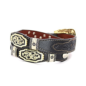 West Star Texas Mens Women Western Cowboy Thick Leather Belt Longhorn Horse Rooster Cowboy Prayer Sheriff Star Emblem 111E Rooster BK Floral L