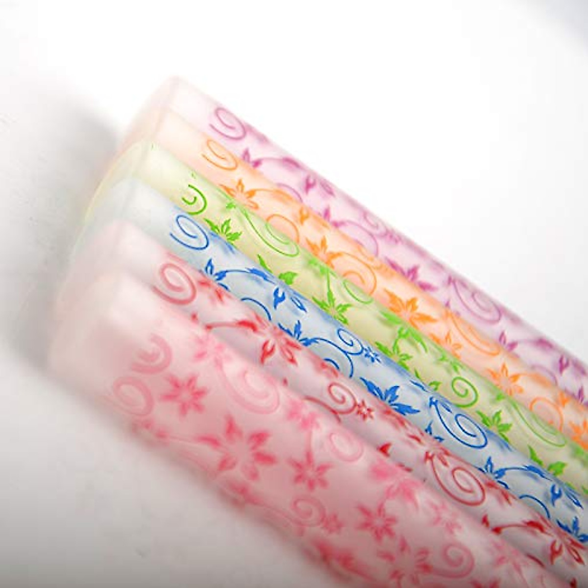 Enslz 6 PCS 10ml Flower Print Matte Refillable Empty Travel Glass Perfume Spray Bottle Atomizer Pump Sprayer Bottle Set