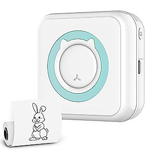 SUNLONG Mini Pocket Sticker Printer, Bluetooth Wireless Portable Mobile Printer Machine Thermal Printer for Notes, Memo, Photo, Pocket Label Receipt Printer Compatible with iOS & Android