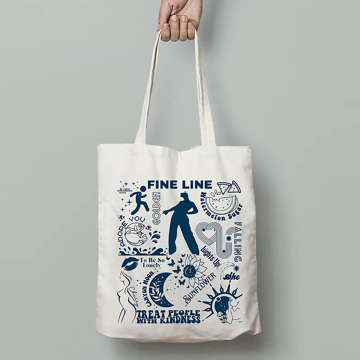 Singer Lyrics Inspired Gift Album Gift Tote Bag Music Lover Gift Singer's Merchandise Shopping Tote Bags (LINE)