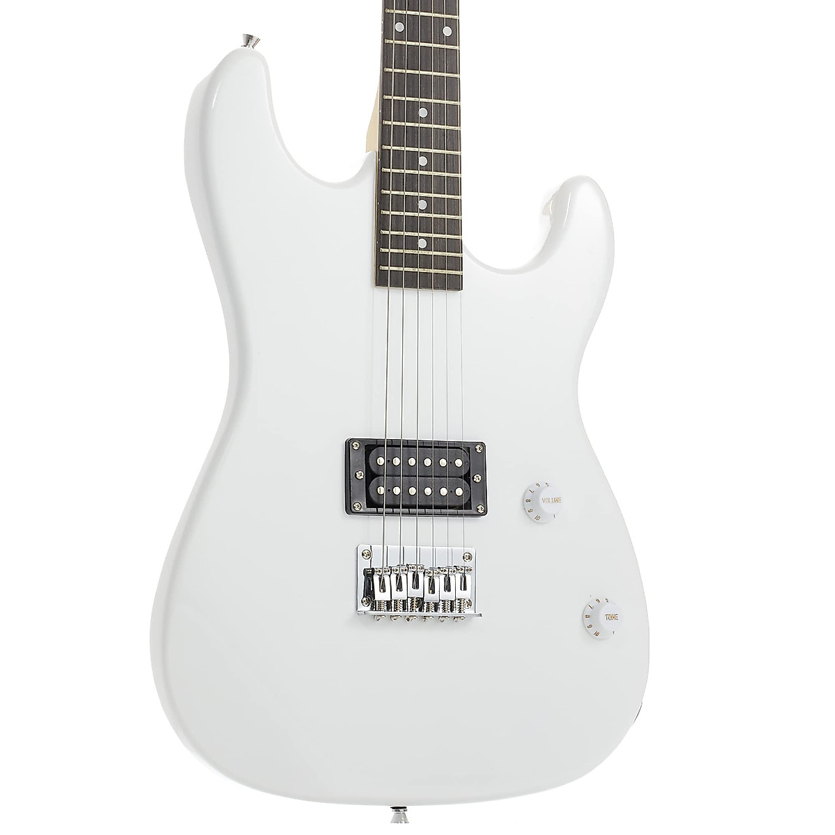 Davison Guitars 39" Full Size Electric Guitar in White - Right Handed Beginner Kit with Gig Bag and Accessories