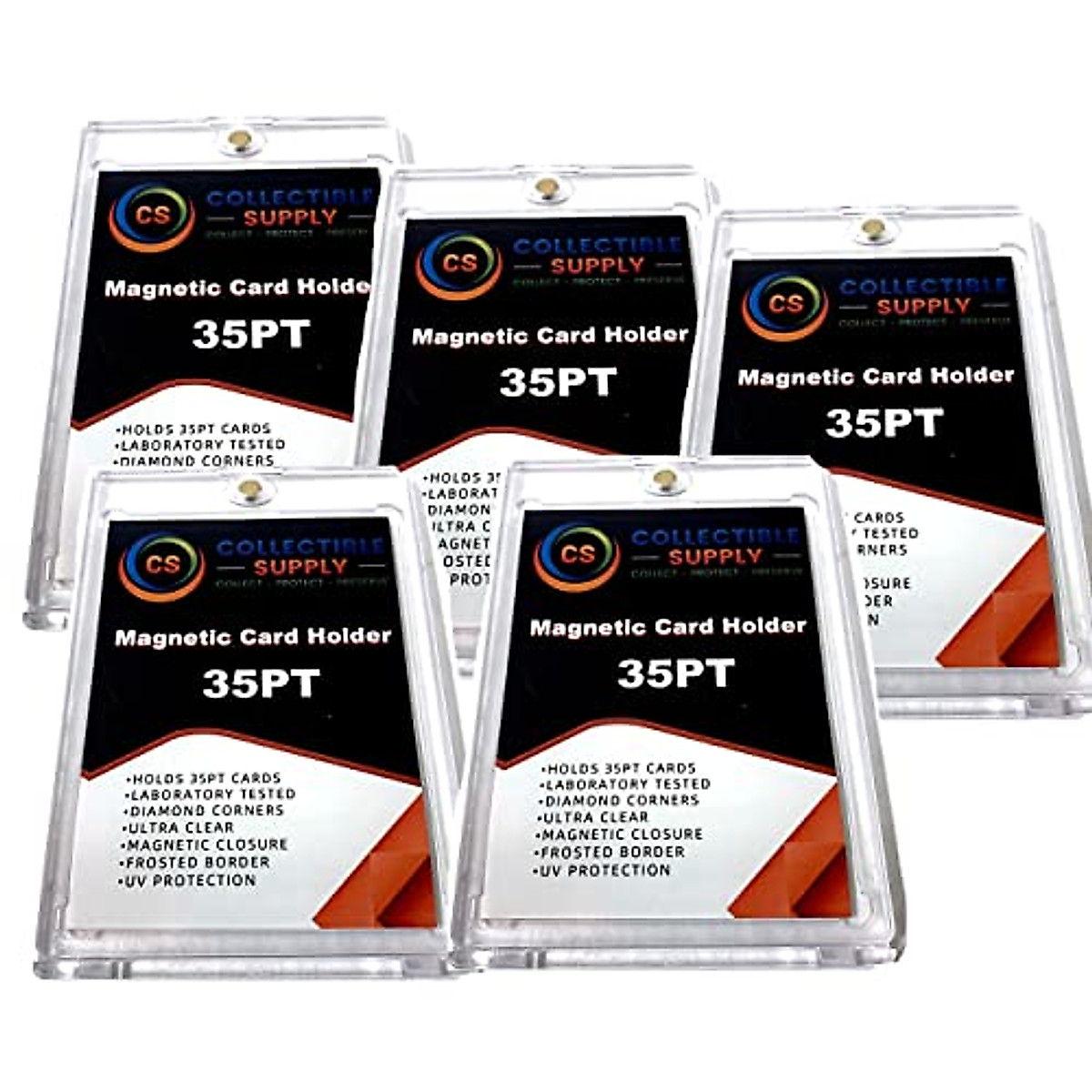 5 Pack Collectible Supply Magnetic Card Holder 35 PT. (5 Total Holders) Trading Gaming Storage & Protection