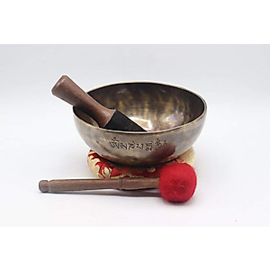 Singing Bowl Nepal-8 inch Full Moon Singing Bowl - Tibetan Spiritual Himalayan Healing Singing Bowls - Meditation, Therapy, Chakra Healing - Made in Nepal
