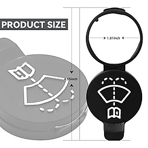 Windshield Wiper Washer Fluid Reservoir Tank Bottle Cap Replacement Parts OEM # 12767700 13227300 19172571 12788573, Compatible with GMC Chevrolet Cadillac Buick (Black)