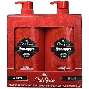 LOT of 2 Old Spice Swagger Body Wash 64 Ounces Total Man Sized Shower Bath New