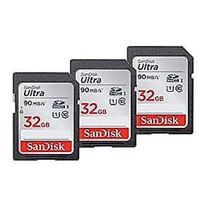 SanDisk 32GB (3-Pack) Ultra SDHC UHS-I Memory Card - SDSDUNR-032G-GN6IM