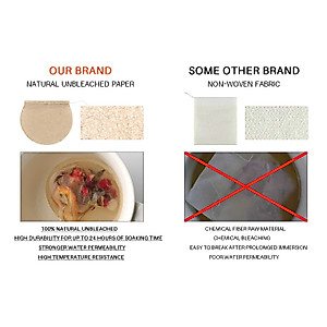 Tea Filter Bags, 300pcs Disposable Empty Tea Bags Tea Infuser Drawstring Teabags Safe Natural Material Tea Bags for Loose Leaf Herbs Teas (Round Shape)