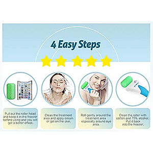 Ice Roller, ESARORA Ice Roller for Face & Eye, Puffiness, Migraine, Pain Relief and Minor Injury, Skin Care Products with 2 Roller (1 Plastic Roller & 1 Stainless Steel Roller)