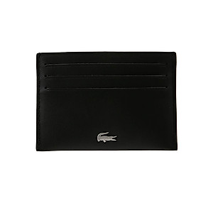 Lacoste NH1346FG Mens Leather Fitzgerald Credit Card Holder Wallet,Compact, Black, One Size