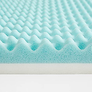 OWLLIGHT Mattress Topper Queen, 3 Inch Egg Crate Queen Memory Foam Mattress Topper, CertiPUR-US Certified Dual Layer Gel Infused, Removable & Washable Soft Cover, Relieve Pressure Points