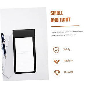 KICHOUSE Bill Folder Pocket Folders Nurse Notepad Server Notepad Letter Size Clipboards Writing Board Mini Memo Clipboard Exam Paper Clips Writing Support Plate Paper Base Pu Leather Black