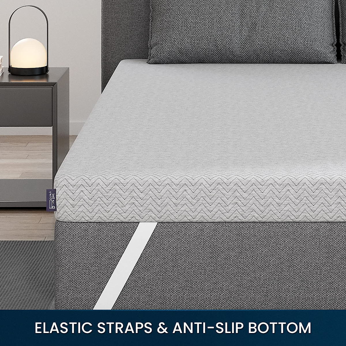 BedStory Mattress Topper 4 Inch King Size -Memory Foam Bed Topper for Pain Relief - Copper Gel Bamboo Charcoal Green Tea Infused Cooling Mattress Pad