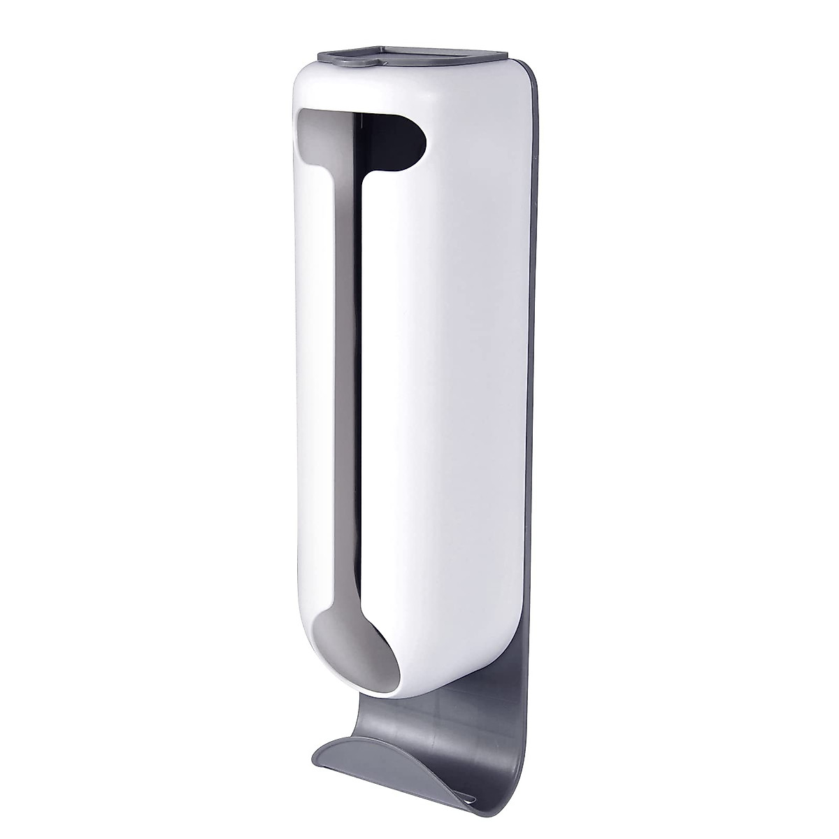 Plastic Bag Holder Wall Mount Adhesive, Grocery Bag Holder and Dispenser for Plastic Bags Home Kitchen Shopping Bags Carrier, White