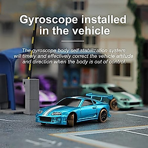 havcybin 1:76 Turbo Racing Scale RC Sport Car, Table Racing Remote Control Mini Model Car Full Proportional RTR Kit Toys (C63-1-blue)