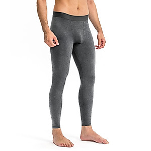WRAGCFM Men's Compression Pants Cool Dry Athletic Workout Leggings Running Active Sports Tights Base Layer(F Grey, L)