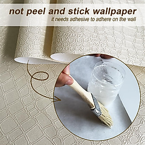 Zeeko Gold Textured Wallpaper Champagne Glod Wallpaper 17.7'' x 236'' Neutral Wallpaper Waterproof Modern Wallpaper Luxury Art Deco Mural Non-Adhesive Wallpaper