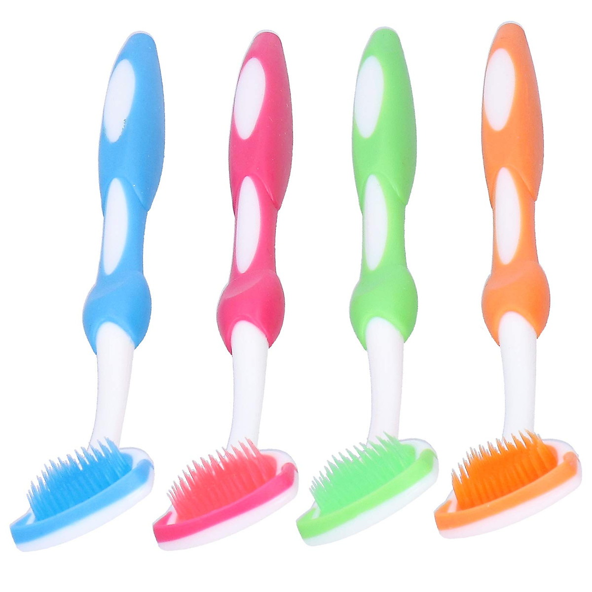 Tongue Cleaner for Adults Kids 4pcs Plastic Tongue Scraper Travel Portable Tongue Brush for Oral Care, Freshen Breath, Fight Bad Breath