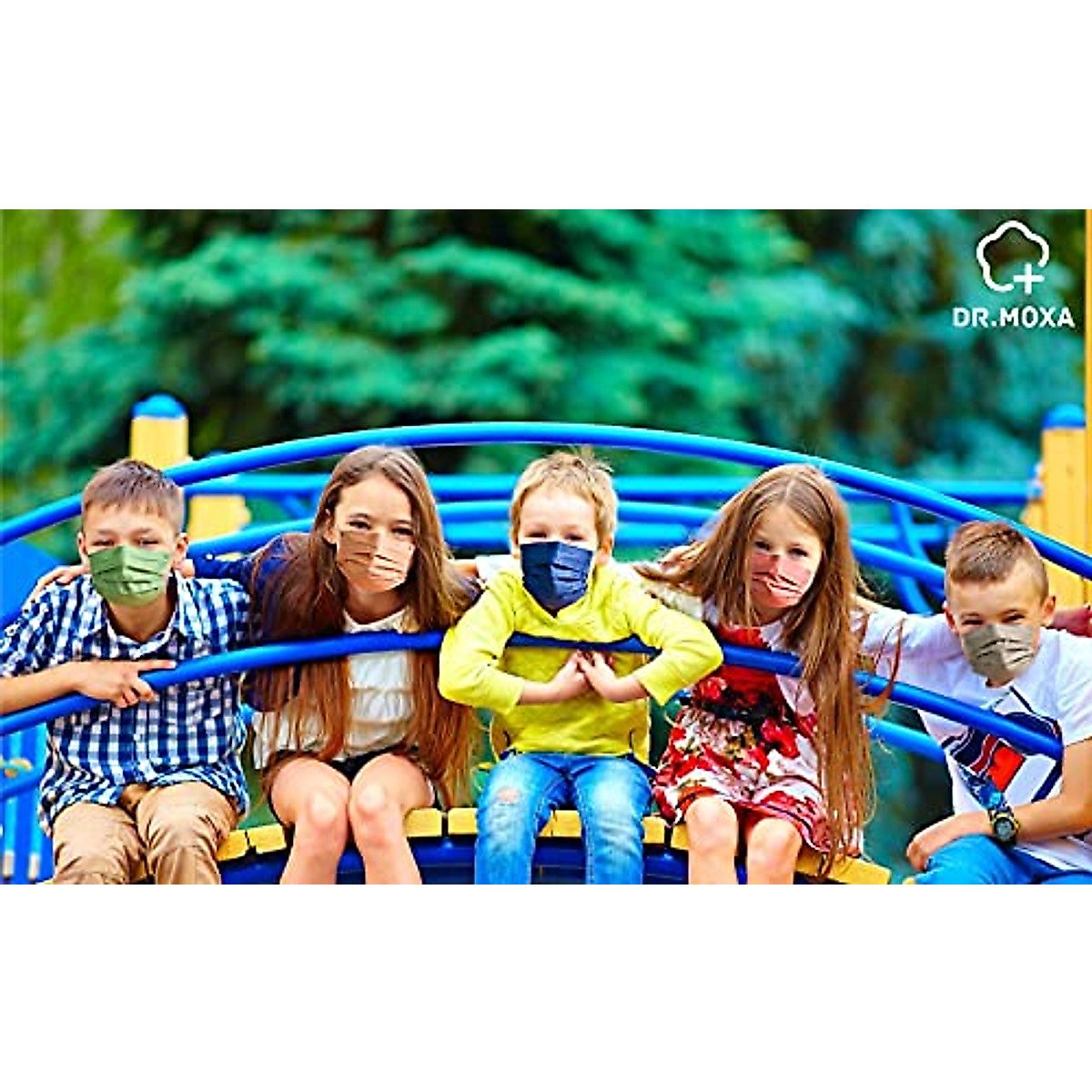 DR.MOXA 50PCS Kids Face Masks 3 Ply Breathable Kids Masks Disposable with Earloop for Boys Girls Outdoor School