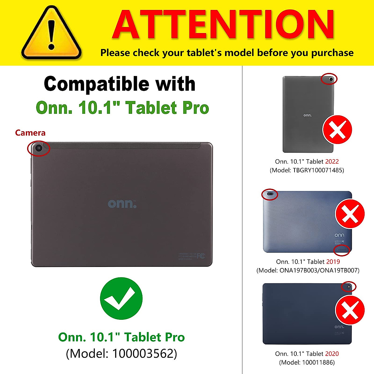 Fintie Case for Onn. 10.1" Tablet Pro (Model: 100003562), Premium Vegan Leather Folio Protective Stand Cover with Pencil Holder for Onn 10.1 inch Pro Tablet - Black
