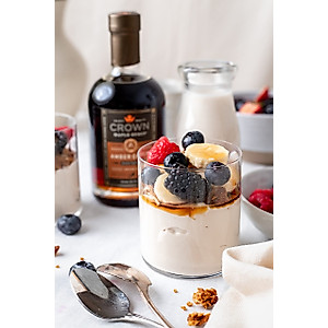 Crown Maple Amber Color, Rich Taste Organic Maple Syrup, 12.7 Fl OZ, Flavor Marinades, Cocktails, Pancakes, Squash & Bacon