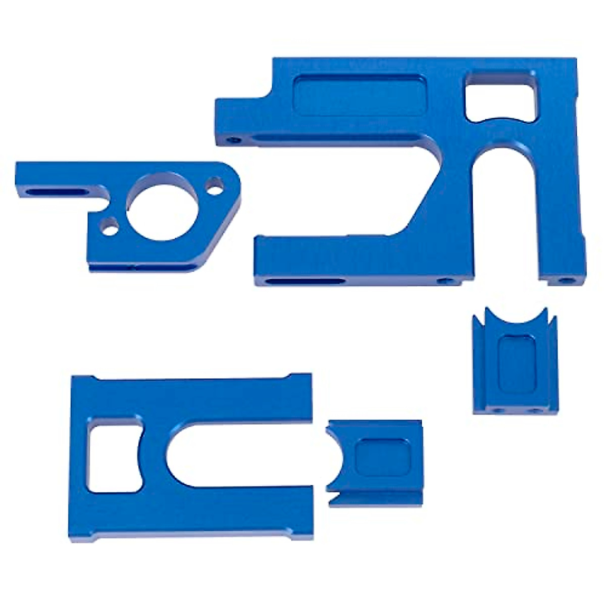 DKKY Aluminum 7075-T6 Motor Mount Set Motor Base Carbon Fiber Differential Cover for 1/8 Sledge 4WD Monster Truck 95076-4 49mm Motor RC Model Car Parts (Blue)