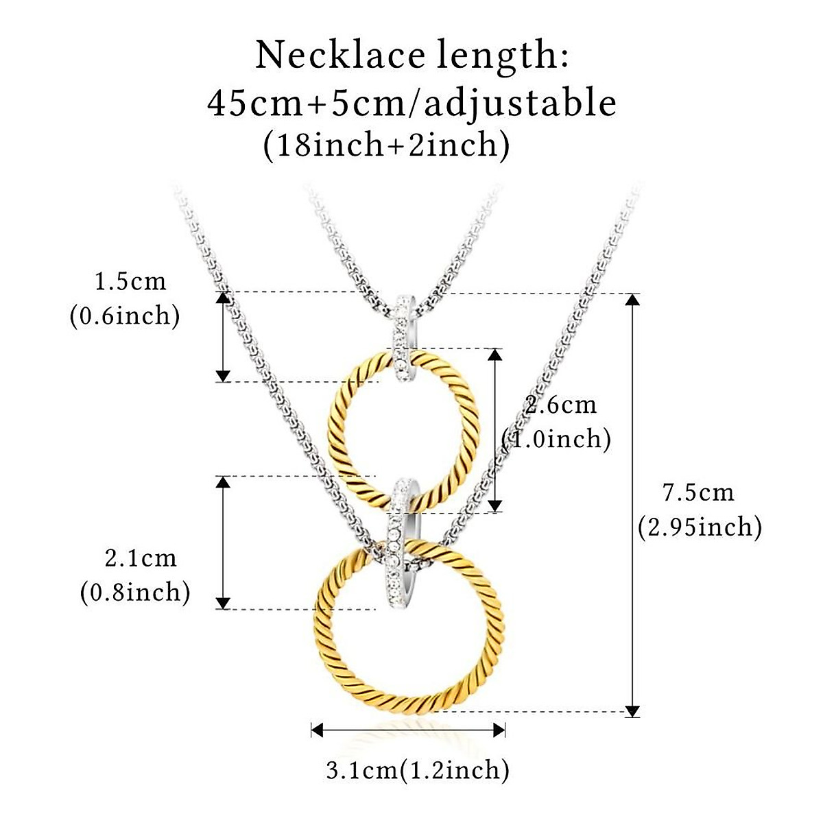UNY Luxury Cable wire design linked Chain Necklace Women Fashion Jewelry drop Heart shape Unique Present