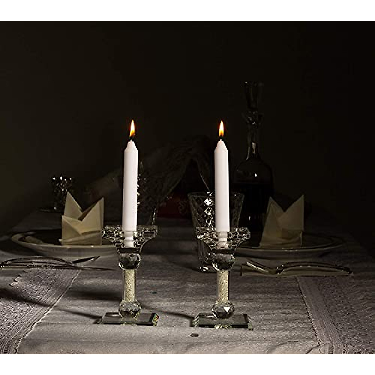 Hyoola White Candles - Short Candlesticks - 5 Inch Candle Sticks (12cm) - 4 Hour Burn Time (72 Pack), European Made