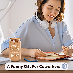 Coworker Gifts for Women - Farewell Gifts for Coworkers, Going Away Gift for Coworker, Goodbye Gifts for Coworkers - Christmas Gifts for Coworkers Women - Bestie Gifts for Women - 16 Oz Can Glass