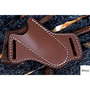 Ottoza Leather Knife Sheath for Belt Cross Draw Knife Sheath Leather Pocket Knife Sheath Leather Folding Knife Sheath 5 inch Knife Sheath Pocket Knife Holster Pocket Knife Holder TOP Grain Leather 71