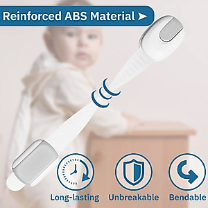 Mum & Cub Child Safety Locks, Baby Proofing Latches for Cabinet, Drawer, Toilet, Refrigerator, Oven, Dresser and More, Strap Design, Strong Adhesive, Easy to Use (4 Locks, 4 Outlet Plug Covers)