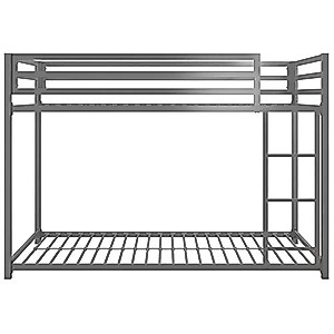 DHP Mabel Twin Over Twin Metal Bunk Bed in Silver