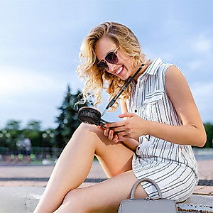 BEYYON Portable Handheld Fan, 5200mAh Metal Handle Portable Fan Rechargeable, 180° Foldable, 6 Speeds USB Rechargeable Fan, Electric Personal Fan with Power Bank for Travel, Outdoor, Camping, Office