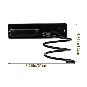 Zerodeko 1 Set Hair Dryer Holder Wall Mounted Metal Hair Blow Dryer Rack Bathroom Blow Dryer Stand Hair Tool Organizer for Bathroom Bedroom Black