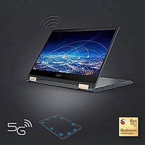 Acer Spin 7, 14" FHD Touch Display, Qualcomm Snapdragon 8cx Gen 2 5G Compute Platform, 8GB LPDDR4X, 512GB Universal Flash Storage, 5G, 4G LTE, Wi-Fi, Backlit KB, FPR, Antimicrobial, SP714-61NA-S1QA