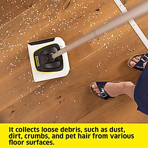 Kärcher KB 5 Electric Floor Sweeper Broom - Multi-Surface - Lightweight and Cordless - Ideal for Fur, Hair, Dirt, & Debris - 8.25" Cleaning Width - White
