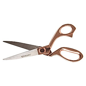 Westcott 16968 8-Inch Stainless Steel Rose Gold Scissors For Office and Home