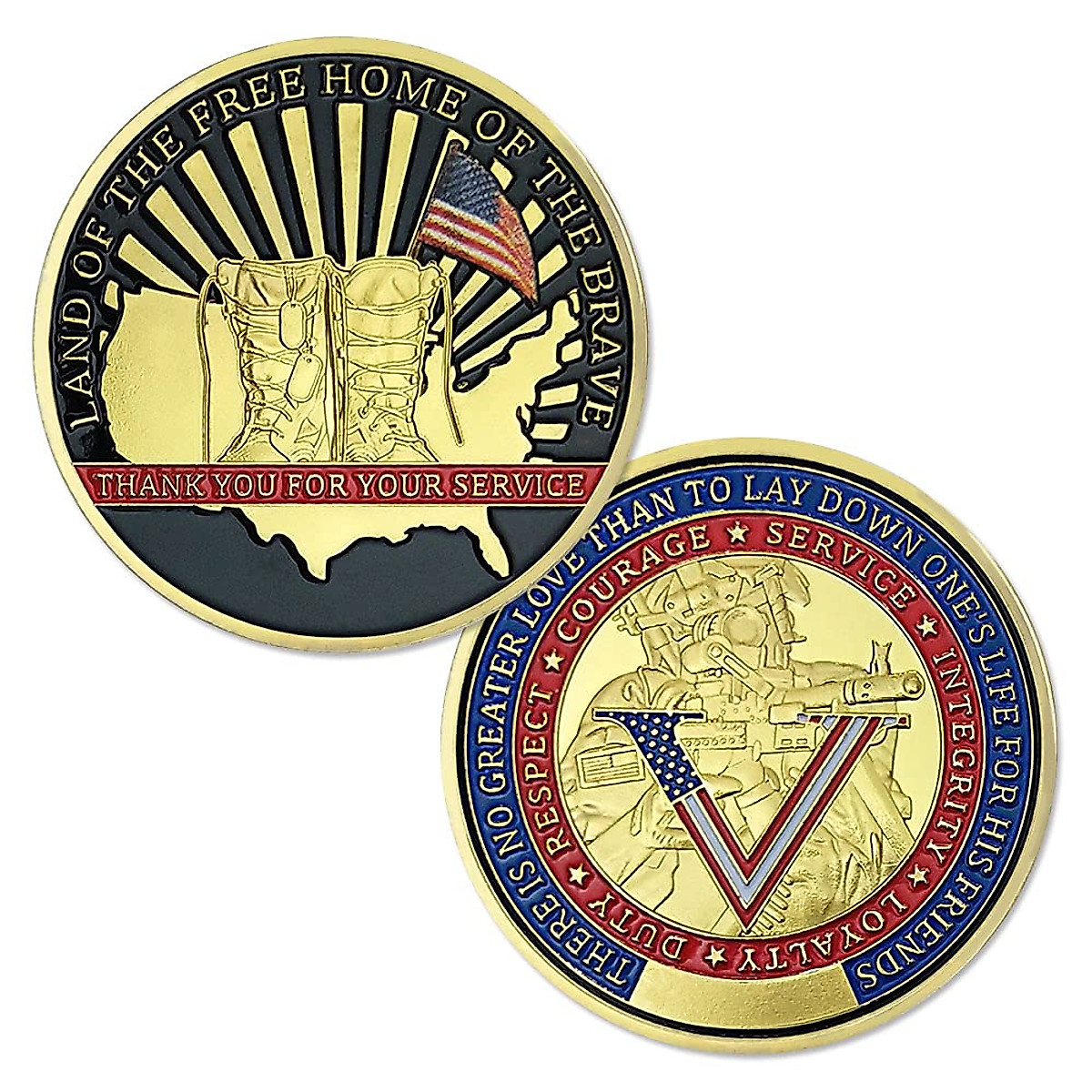 BHealthLife US Army Veteran Challenge Coin Gift Thank You for Your Service