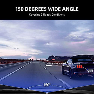 AZDOME Dual Dash Cam Front and Rear, 3 inch 2.5D IPS Screen Car Driving Recorder, 1080P FHD Dashboard Camera, Waterproof Backup Camera Night Vision, Park Monitor, G-Sensor, for Car Taxi with 32GB Card