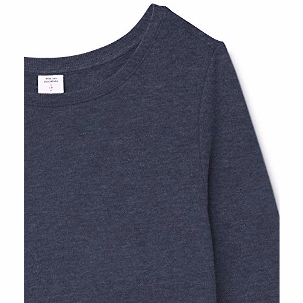 Amazon Essentials Women's Open-Neck Fleece Tunic Sweatshirt, Navy Heather, Large