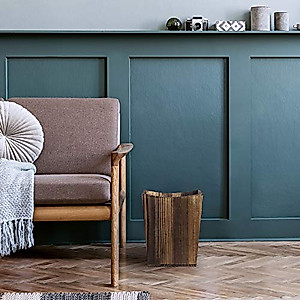 LIANTRAL Wood Trash Can, Waste Basket for Bathroom Office Trash Can Rustic Farmhouse Style Wastebasket Bin Small Wastebaskets for Bathroom, Office, Bedroom, Living Room, Brown