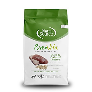 NutriSource Pure Vita Dry Dog Food, Duck and Oatmeal, 12LB