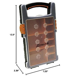 Homak Plastic Organizer with 9 Removable Bins, HA01109225, Orange