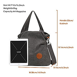 MYHOZEE Canvas Crossbody Bags for Women, Canvas Tote Bag Canvas Purses and Handbags for Womens Gray