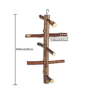 Parrot Birds Perches Paw Grinding Toy,Cage Stand Toy,Hanging Wooden Activity Branches Climbing Stairs,for Budgies,Small Birds,Parakeet,Cockatiel